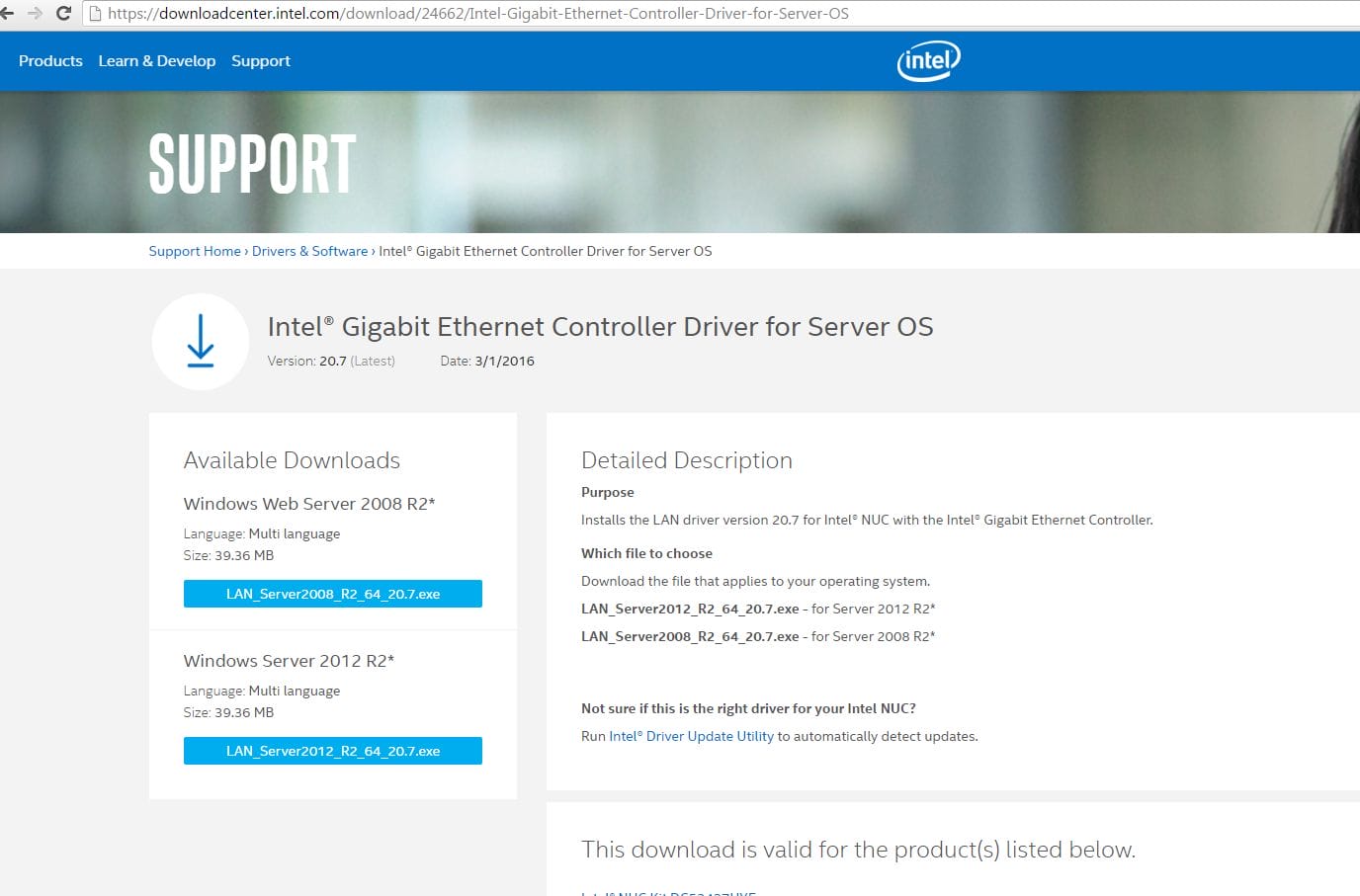 INTEL NUC NUC5i5MYHE ETHERNET DRIVERS