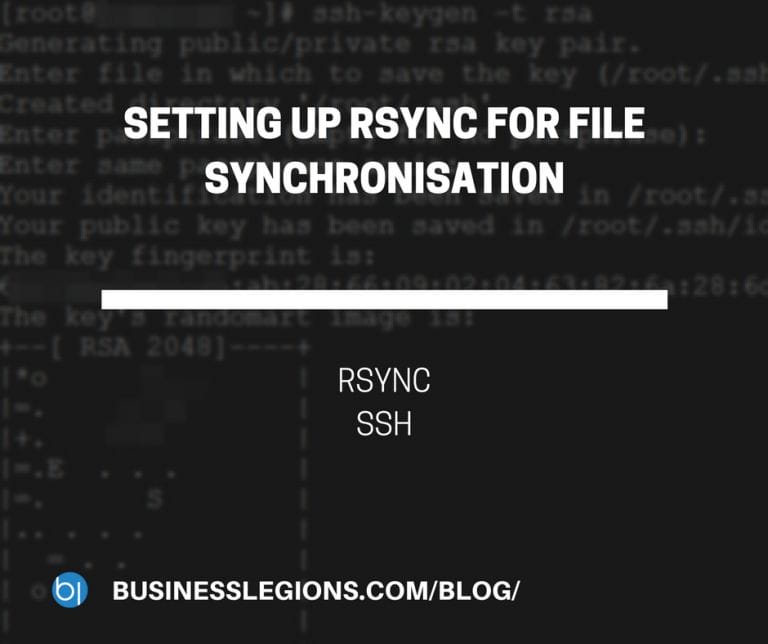 SETTING UP RSYNC FOR FILE SYNCHRONISATION