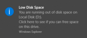HOW TO FIX: LOW DISK SPACE ERROR MESSAGE AFTER WINDOWS 10 UPDATE