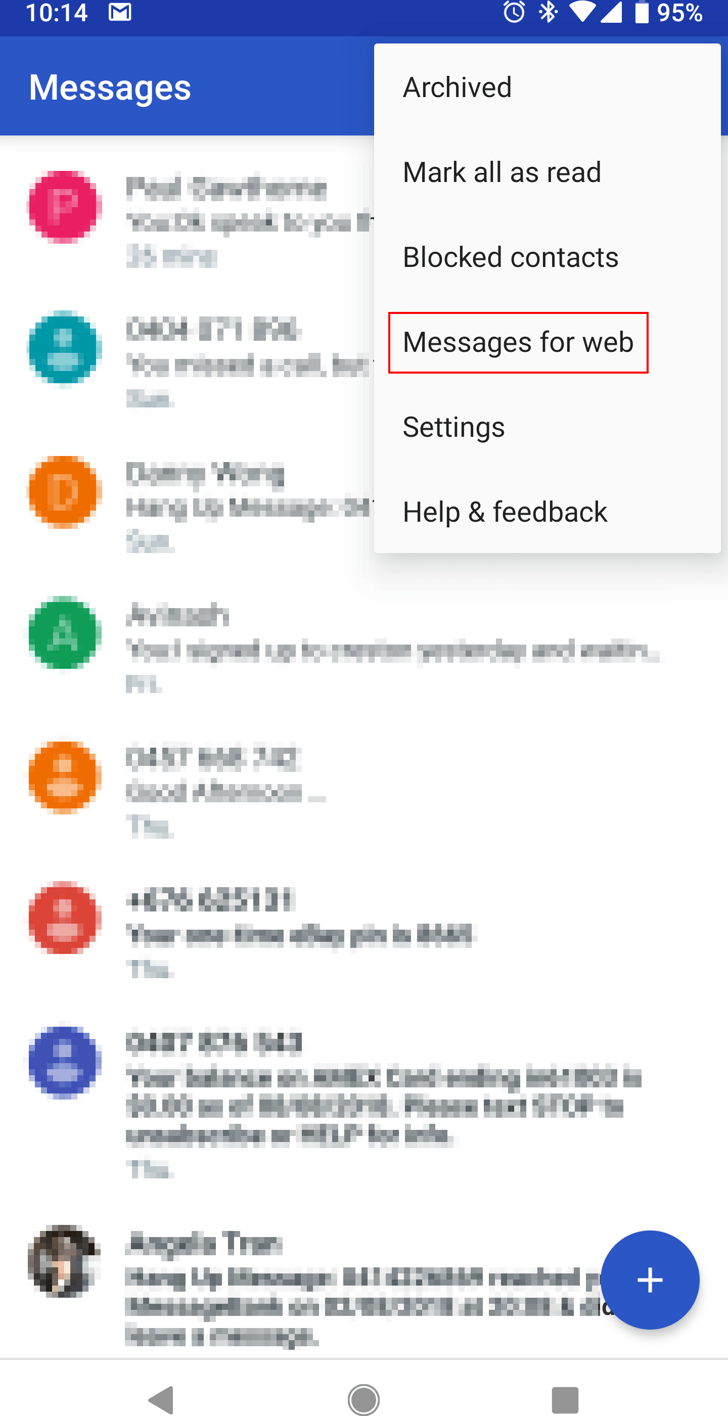 Android Messages for Web