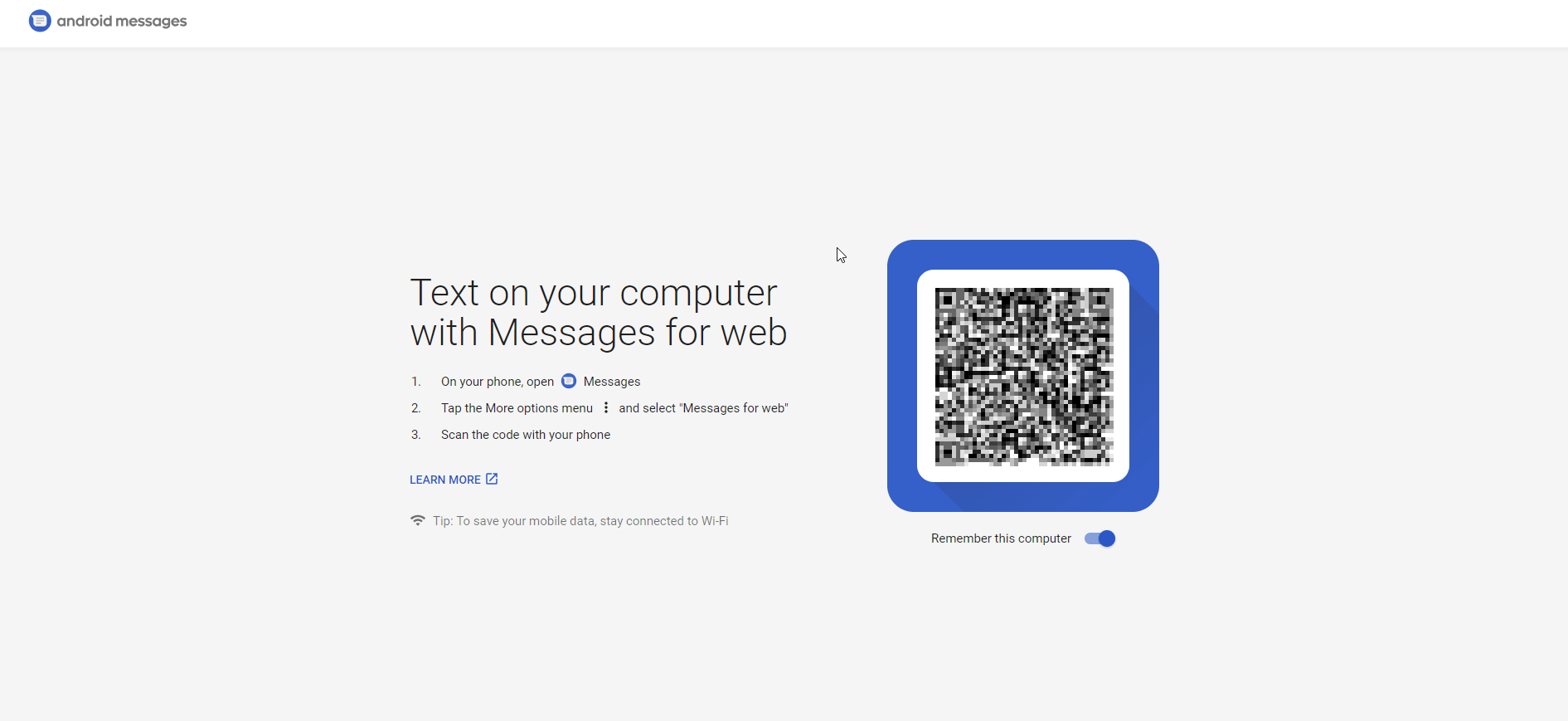 Android Messages for Web