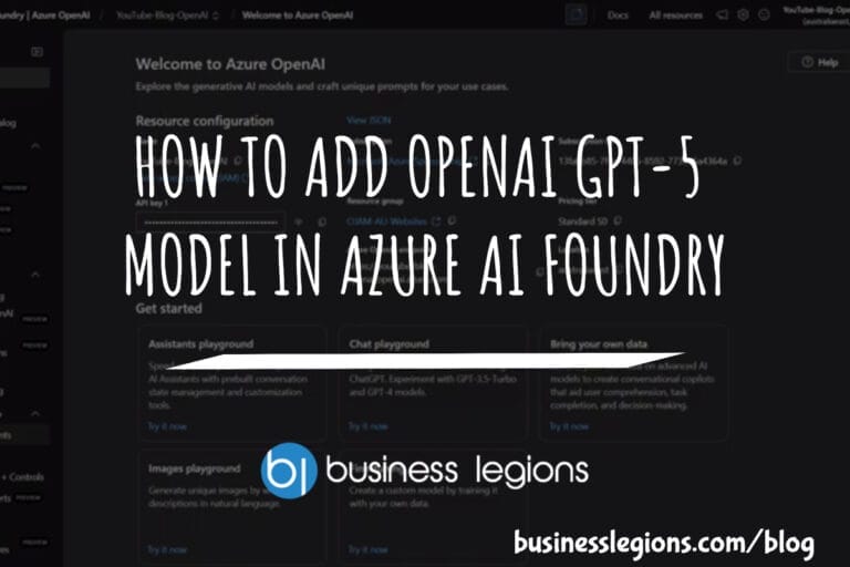 HOW TO ADD OPENAI GPT-5 MODEL IN AZURE AI FOUNDRY